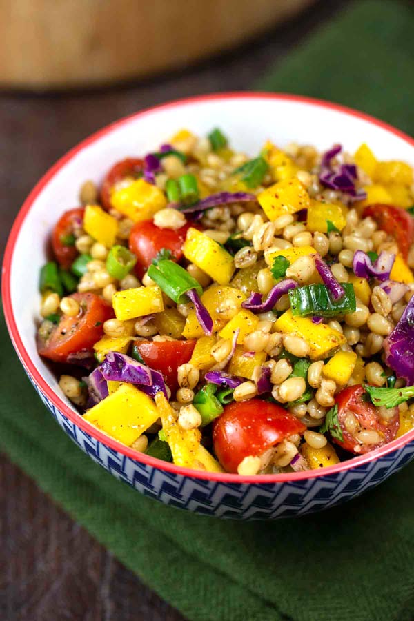 Wheat Berry Southwest Salad (Vegan, Oil-Free) - Veggie Chick
